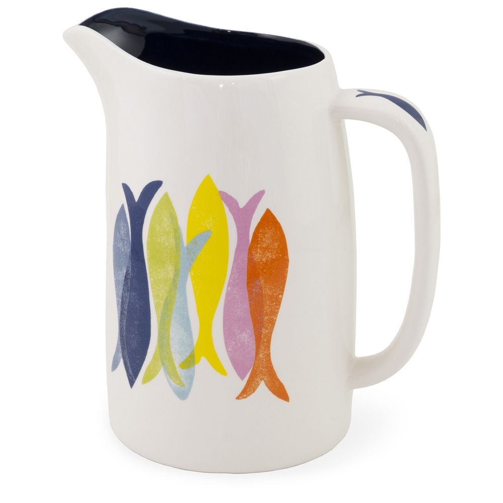 Boston International Hand Stamped Fish Ceramic Pitcher – Rustic Kitchen ...