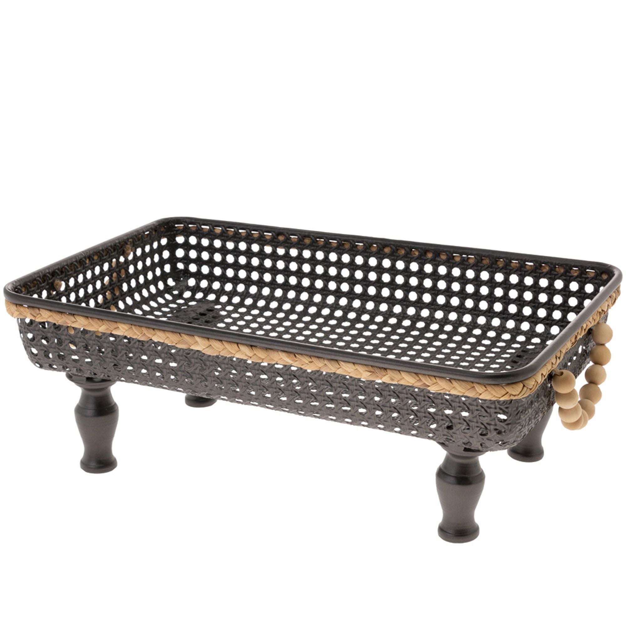 Boston International Rectangular Black Metal Basket - Rustic Kitchen & Bath