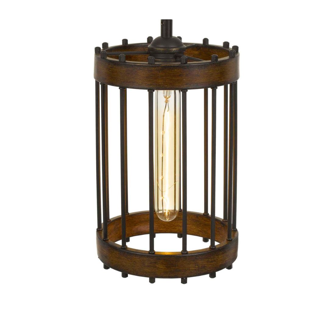Cal Lighting Cantania Caged Cylinder Metal Pendant Light Fixture ...