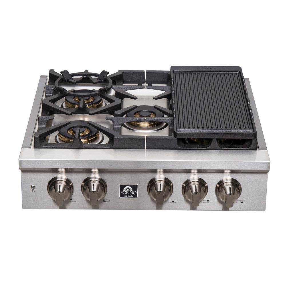 Forno 30" 5 Burner Gas Cooktop with Wok Ring and Griddle (FCTGS5751-30 ...
