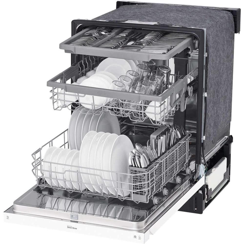 LG 24" Dishwasher with QuadWash and 3rd Rack in White (LDFN4542W ...