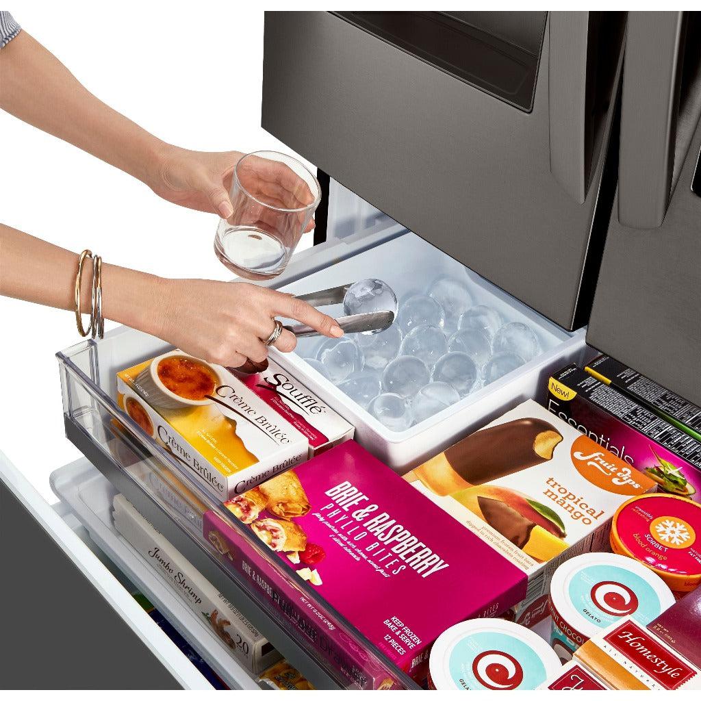 LG 36" Counter-Depth Black Stainless French Door Refrigerator ...