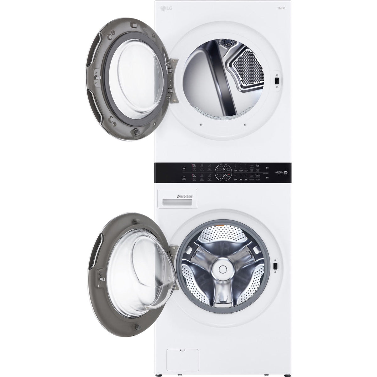 LG Single Unit Gas WashTower with Center Control in White (WKGX201HWA ...