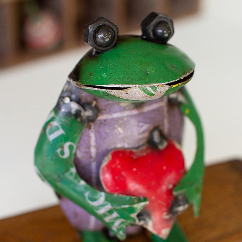 Kalalou Recycled Iron Frog Shelf Sitter with Heart – Rustic Kitchen & Bath