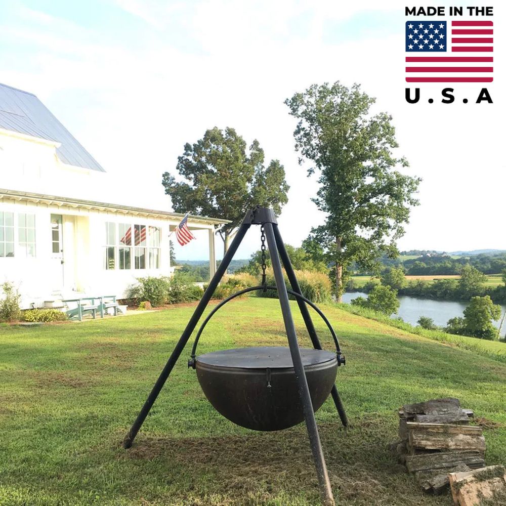 Cowboy Cauldron 42" Fire Pit and Grill | "THE RANCH BOSS" – Rustic ...