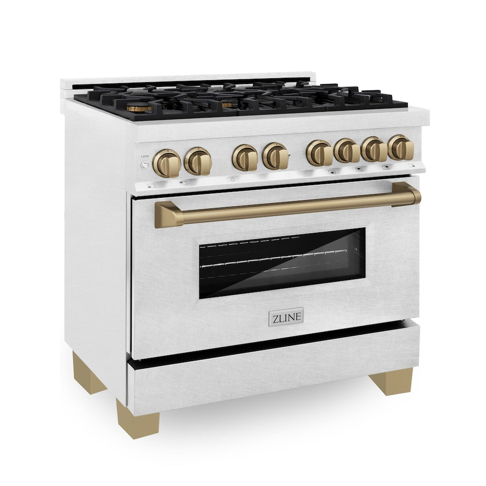 ZLINE Autograph Edition 36" Legacy Dual Fuel Range in Satin Stainless ...