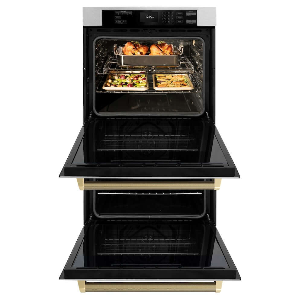 ZLINE Autograph Edition 30" Double Wall Oven in Satin Stainless with ...