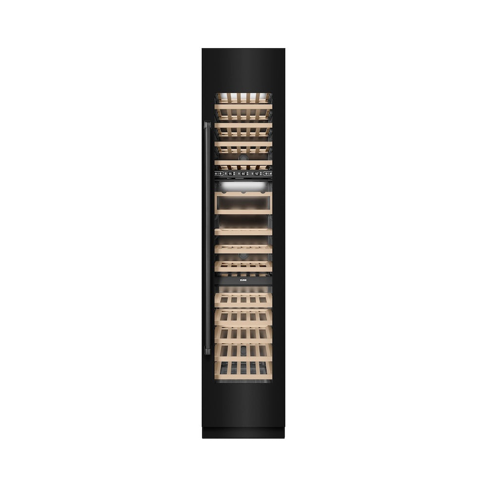 ZLINE 18" Triple Zone Right Hinge Column Wine Cooler in Black Stainless ...