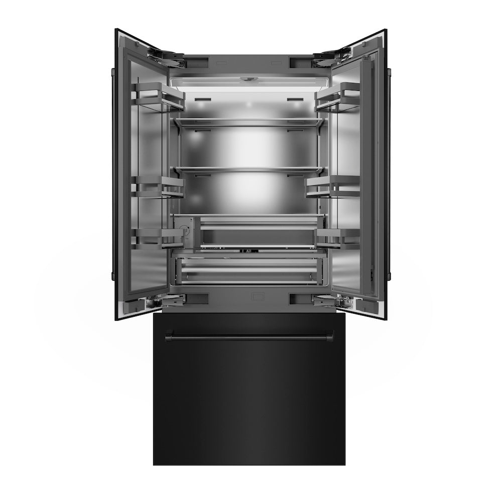 ZLINE 36" Built-In Refrigerator in Black Stainless with Stainless Steel ...