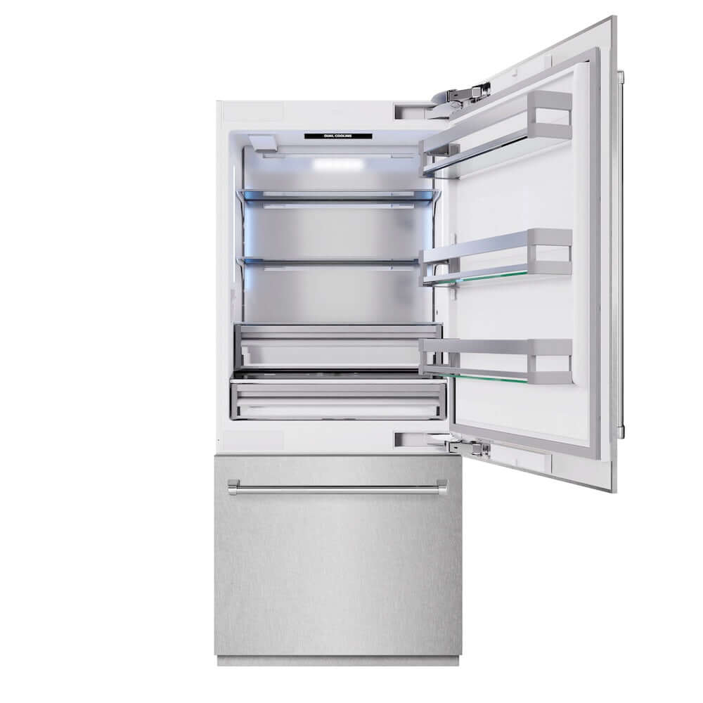 ZLINE 36" Built-In Bottom Freezer Refrigerator in Satin (RBIT-SN-36 ...