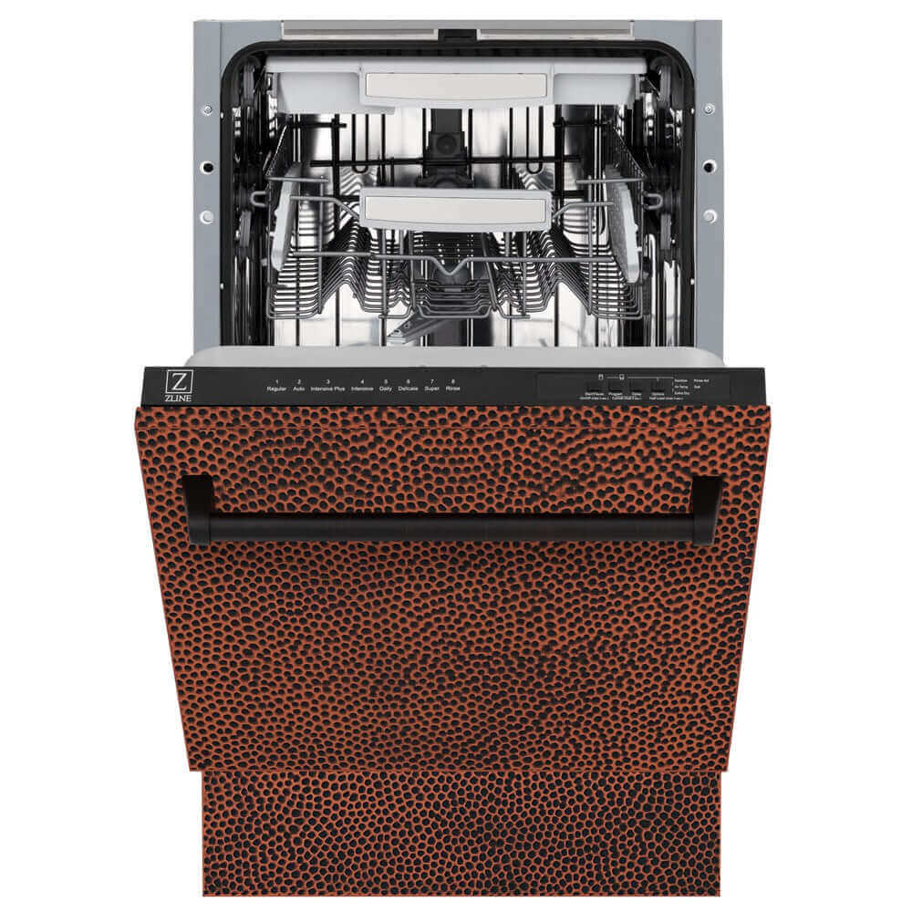ZLINE 18" Tallac Dishwasher in Hand Hammered Copper with Stainless ...