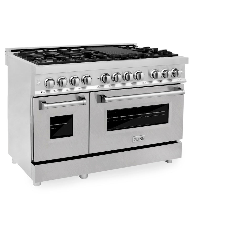 ZLINE 48" Legacy Dual Fuel Range with Satin Stainless Doors (RA-SN-48 ...