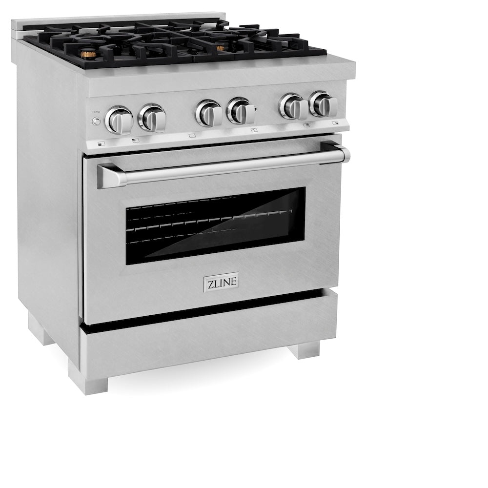 ZLINE 30" Legacy Dual Fuel Range in Satin Stainless with Brass Burners ...