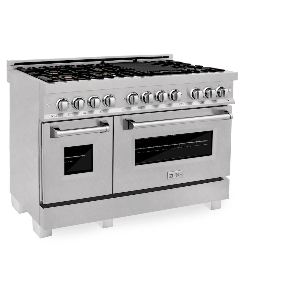 ZLINE 48" Legacy Dual Fuel Range in Satin Stainless with Brass Burners ...