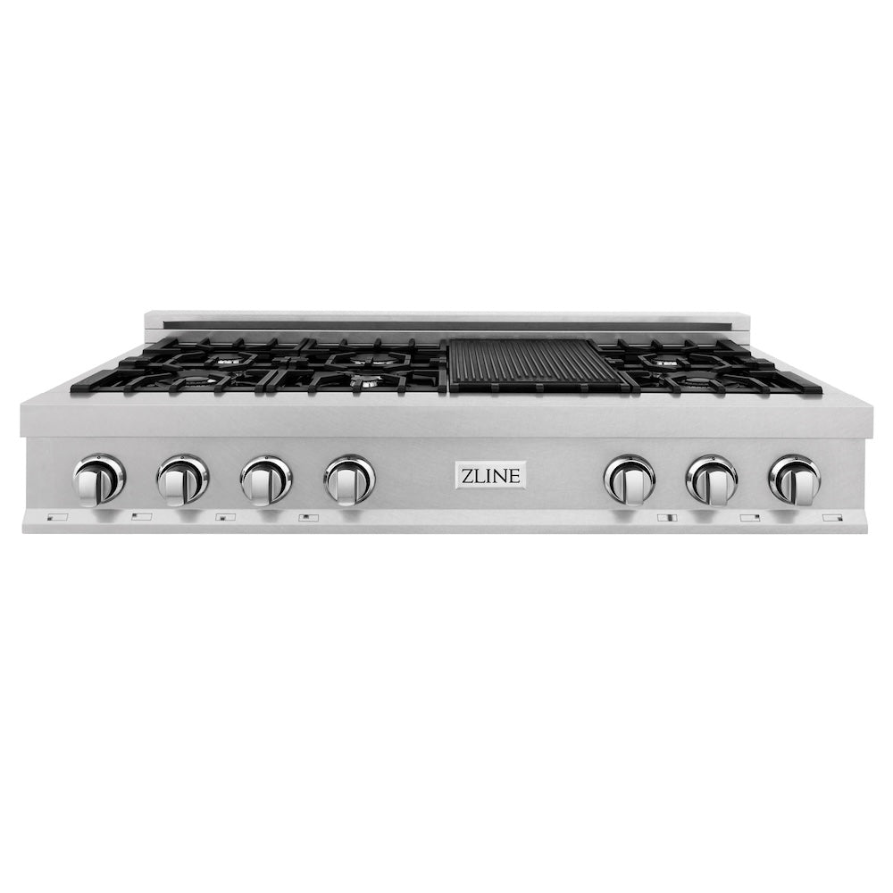 ZLINE 48" Legacy Gas Rangetop with 7 Burners in Satin Stainless (RTS-48 ...