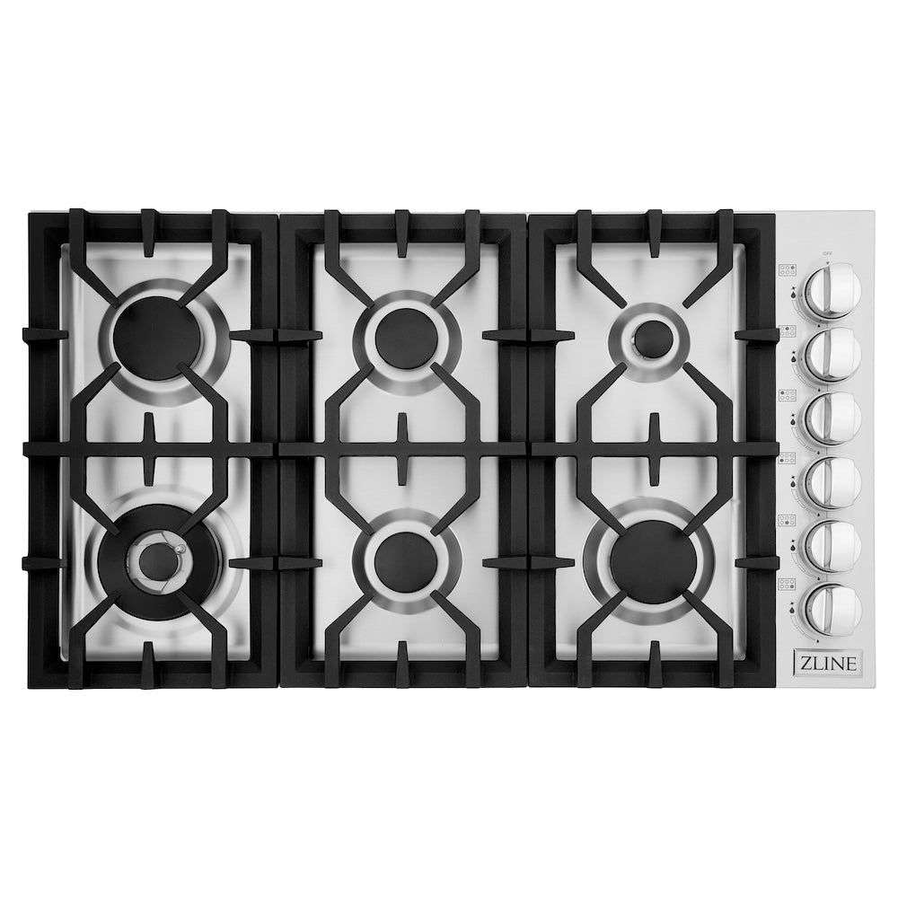 ZLINE 36" Stainless Steel Drop-in Cooktop With 6 Gas Burners (RC36 ...