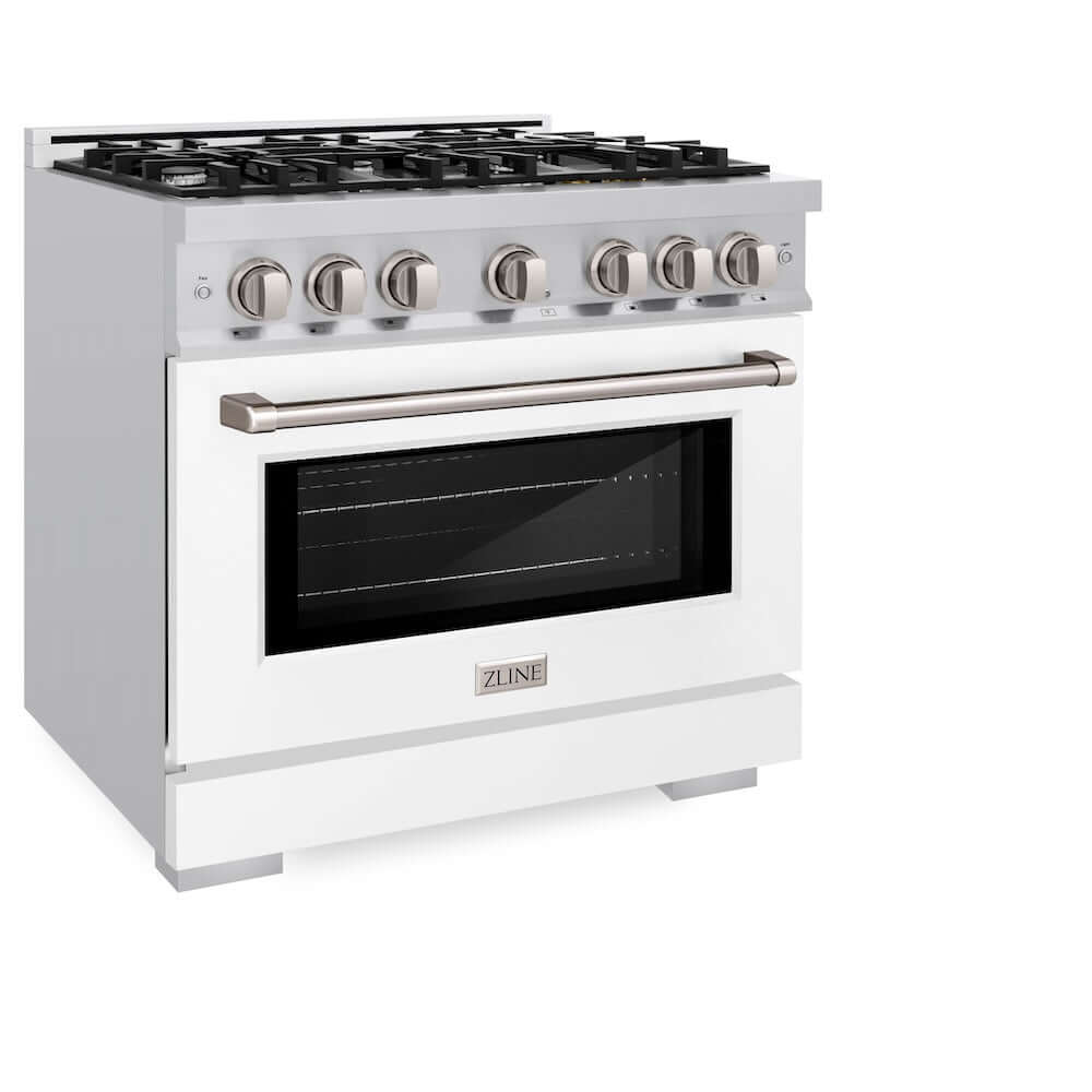 ZLINE 36" Select Gas Range in Stainless Steel/White Door (HGR-WM-36 ...