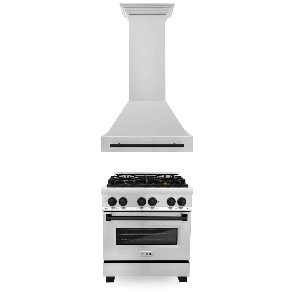 ZLINE Autograph Edition Kitchen Package with Matte Black Accents (2AKP ...