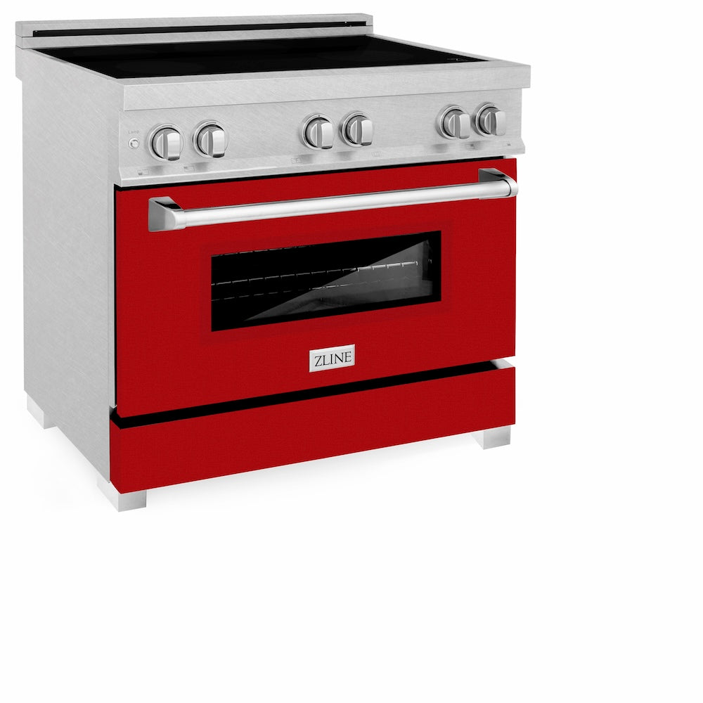 ZLINE 36" Satin Induction Range in Red Gloss (RAINDS-RG-36) – Rustic ...