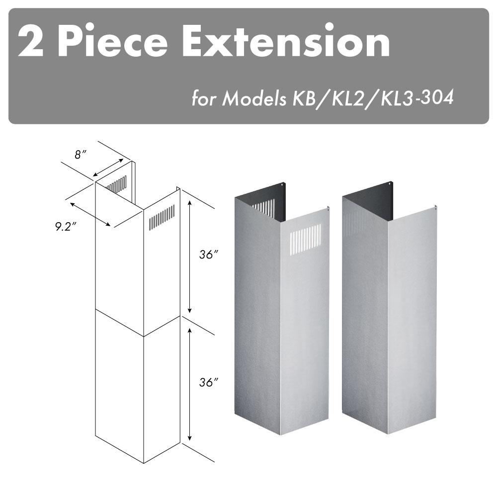 ZLINE 36" Chimney Extensions for KB/KL2/KL3-304 Range Hoods (2PCEXT-KB ...