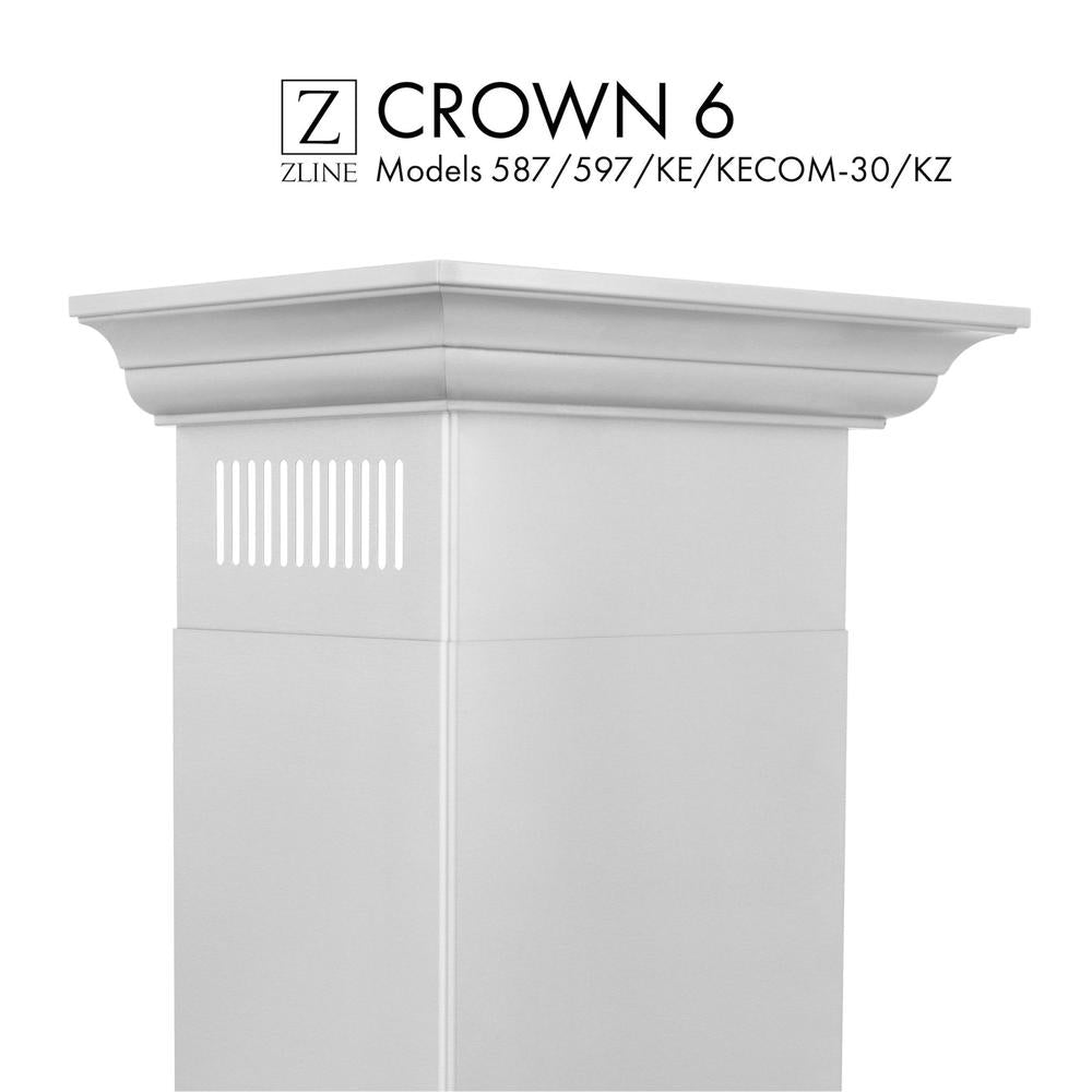 ZLINE Crown Molding For 587/597/KE/KECOM-30/KZ Range Hoods (CM6-587/597 ...