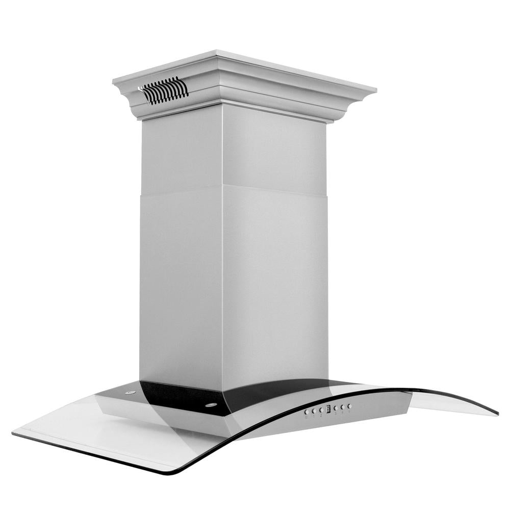 ZLINE Wall Range Hood with Bluetooth Speakers in Stainless Steel/Glass ...