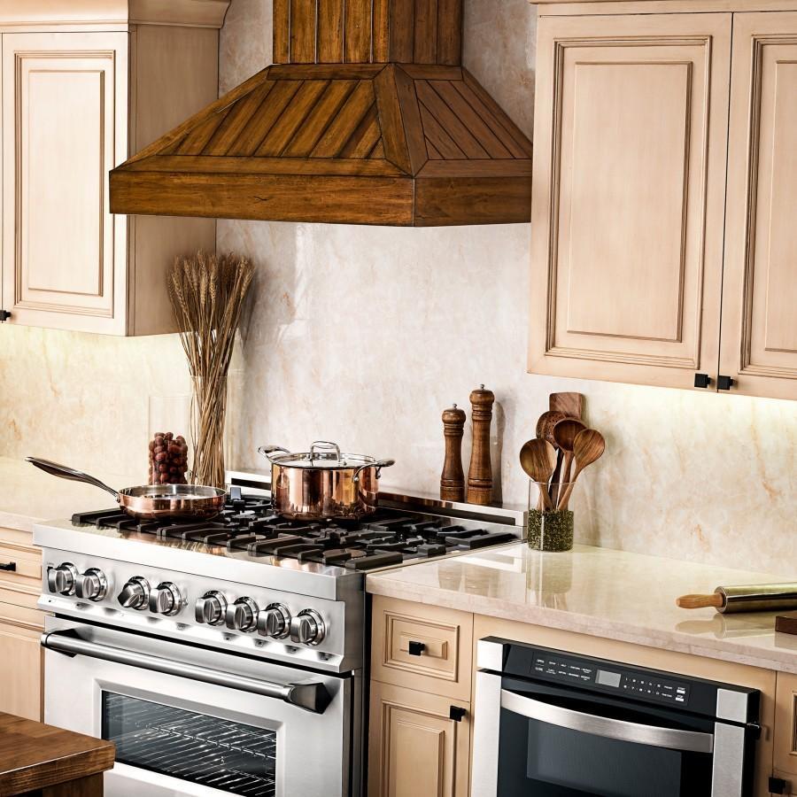ZLINE Rustic Light Wooden Wall Mount Range Hood with Motor (KPLL ...